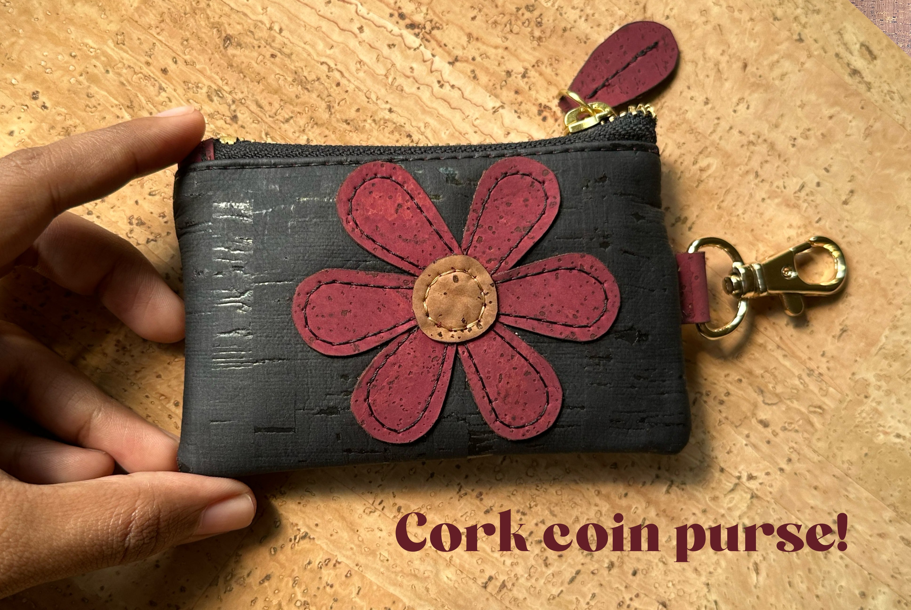 How to Make a Cork Zipper Purse with Flower Stitch – MB Cork