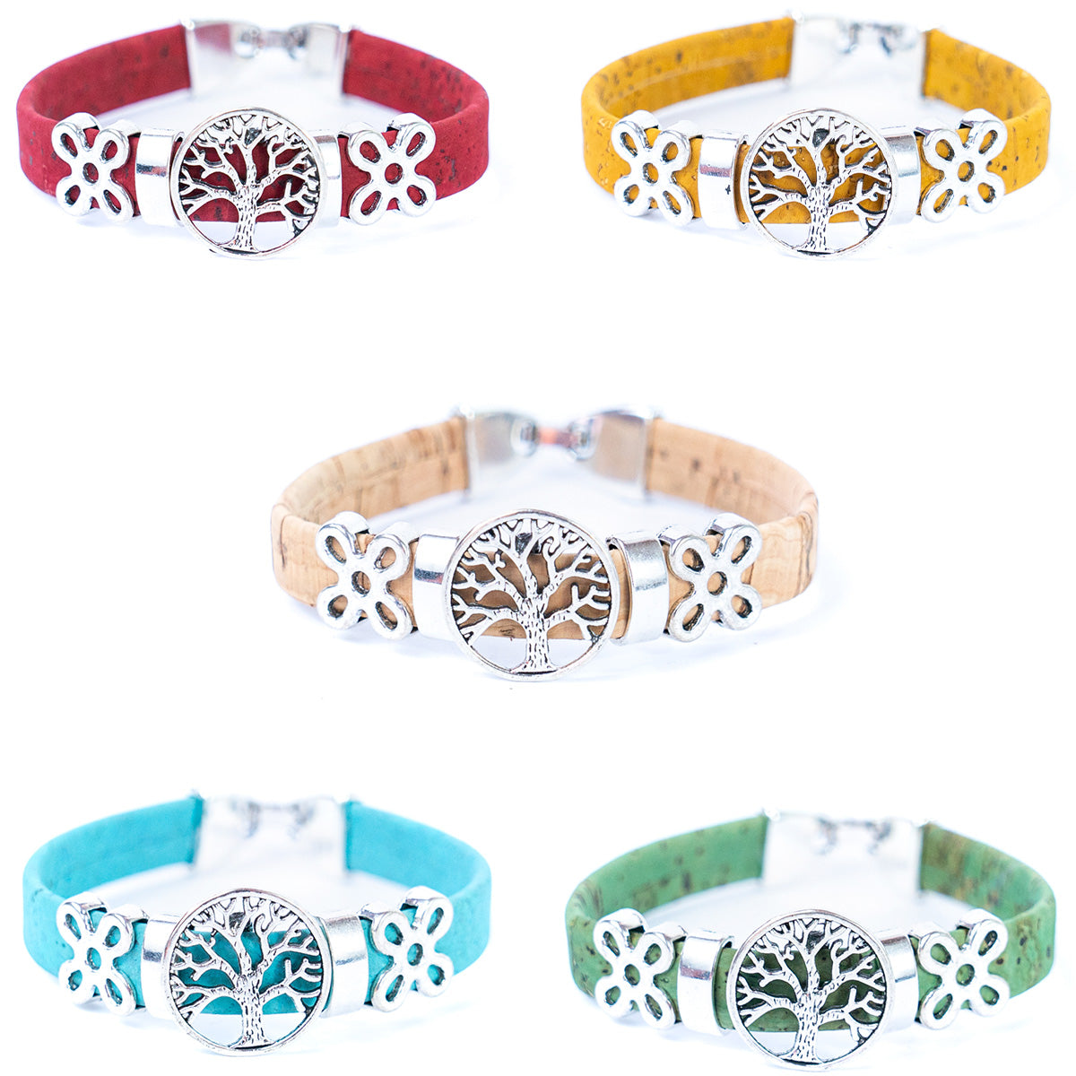 10mm flat wire colored cork wire and tree alloy hardware handmade ladi ...