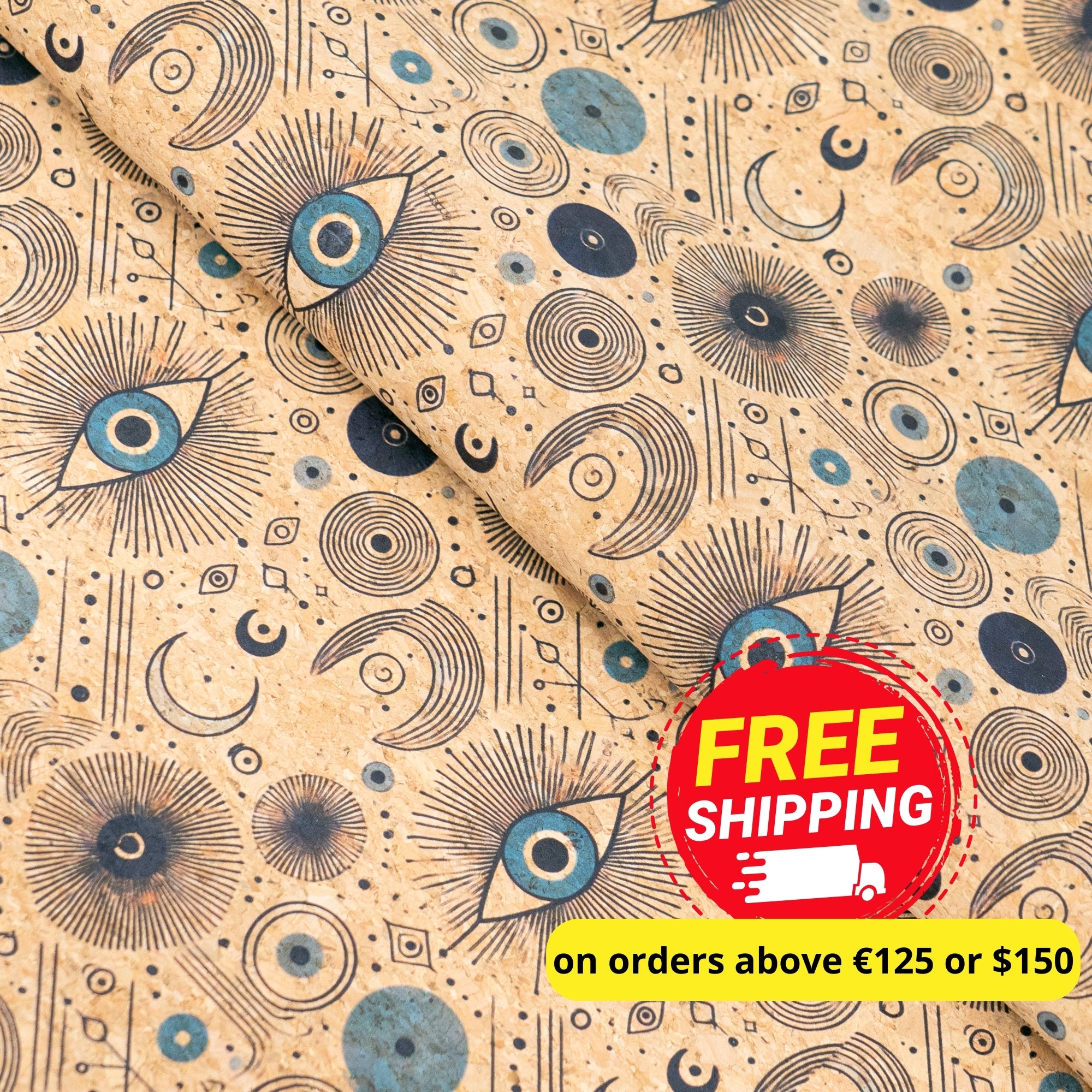 Evil Eye Pattern Cork Fabric COF-762 – MB Cork
