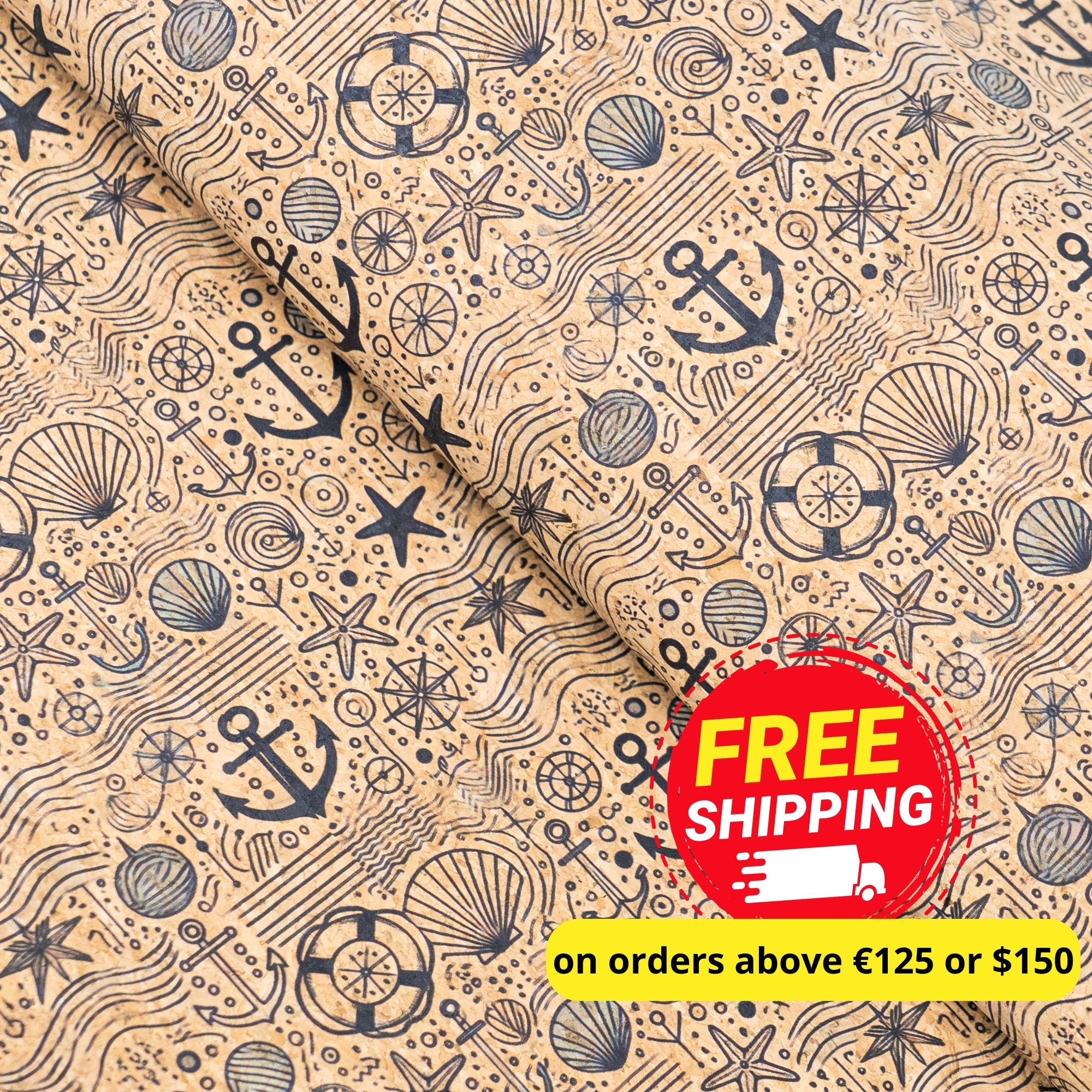 Nautical-Themed Pattern Cork Fabric COF-764 – MB Cork