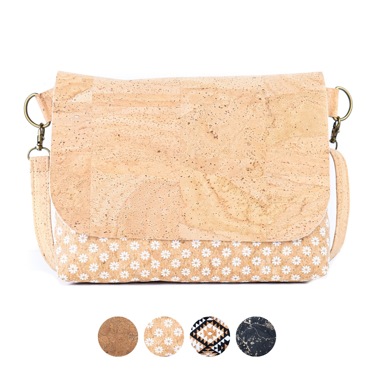 Cork Crossbody Shoulder Bag – Vegan Cork Purse with Zipper Closure | B ...