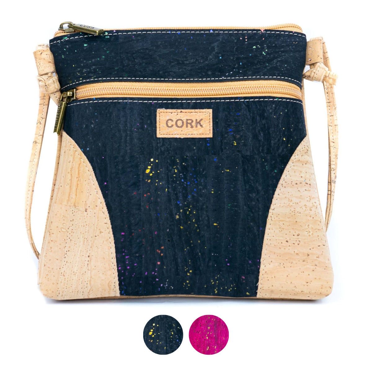 Cork Crossbody Bag – Vegan Shoulder Purse with Zipper Pocket BAGP-329 ...