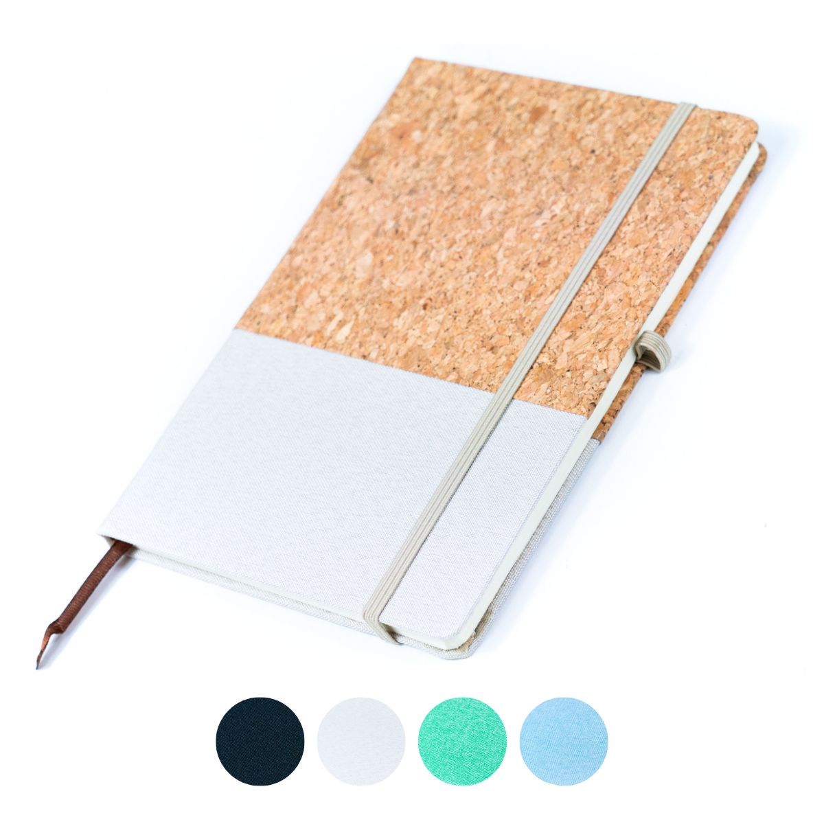 Canvas and Cork Fusion Notebook in Black, Gray, Blue, and Green L-1010 ...