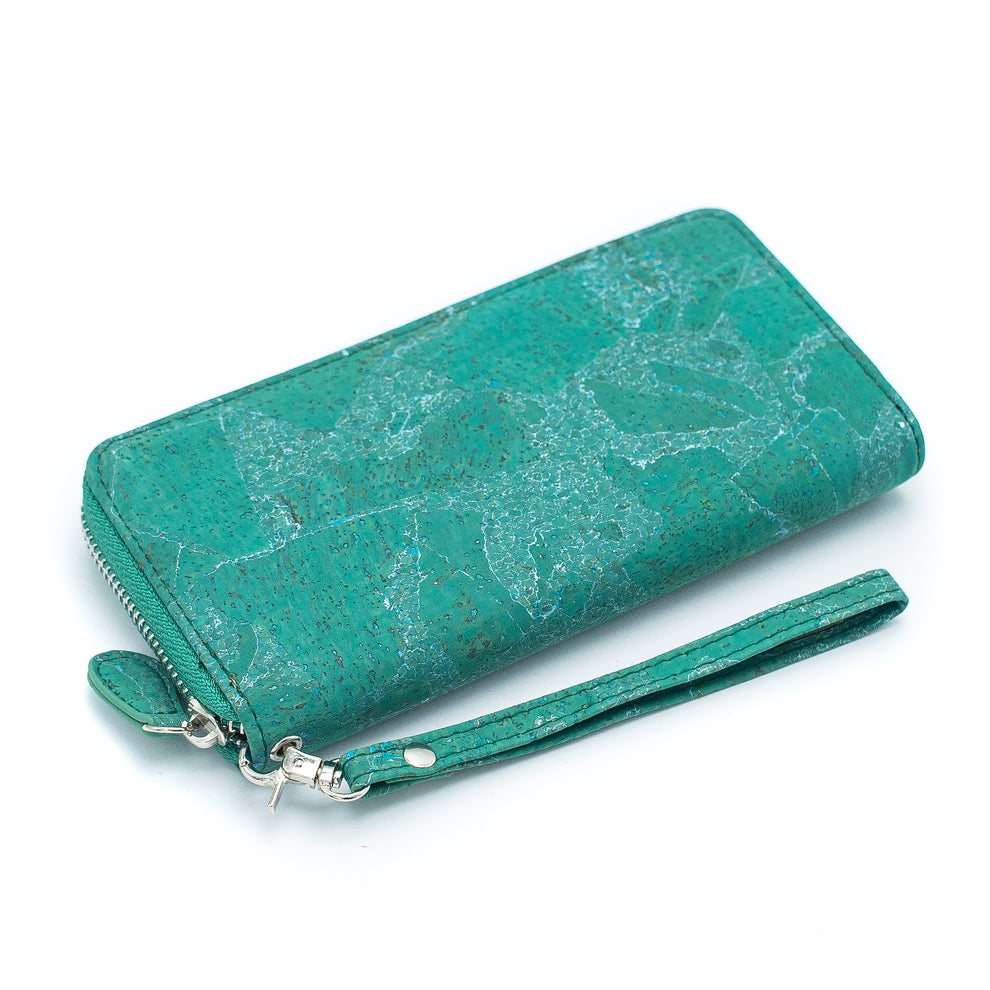 Turquoise Green Cork Wallet with Detachable Wrist Strap BAG-2084 – MB Cork