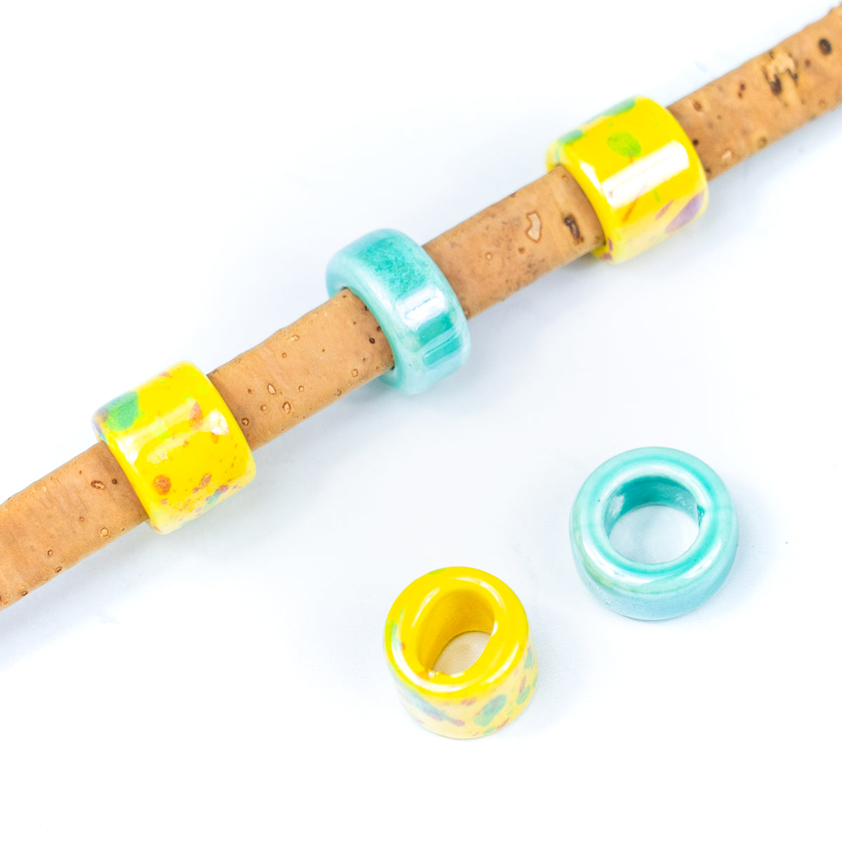 5pcs about 11mm round Ceramic Slider , Jewelry Finding D-2-37 – MB Cork