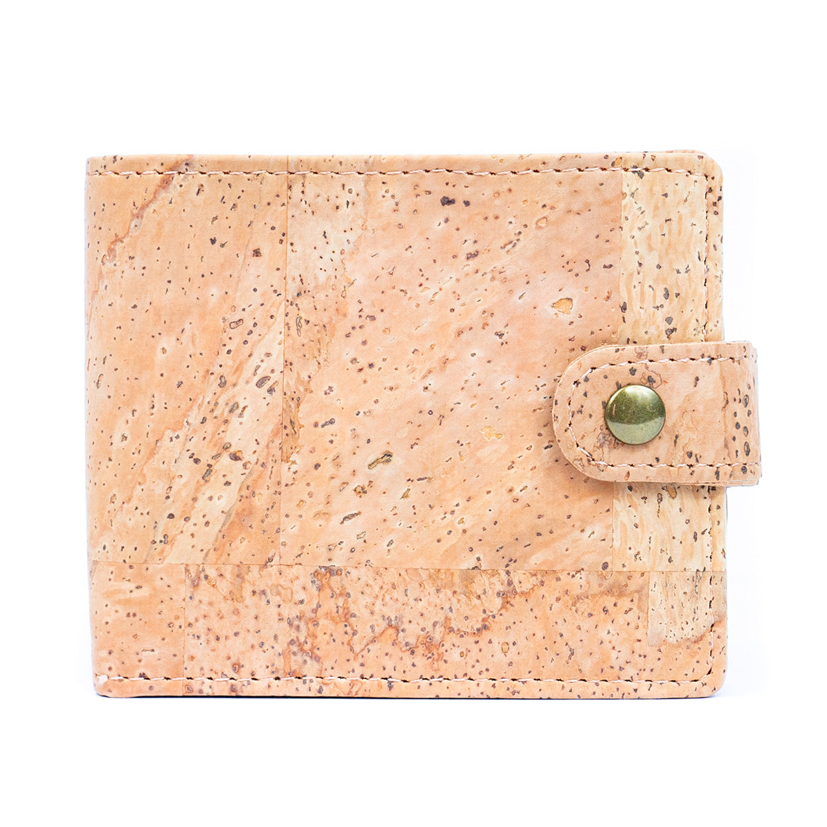 Natural Bifold Cork Wallet with Snap Button BAG-2002 – MB Cork
