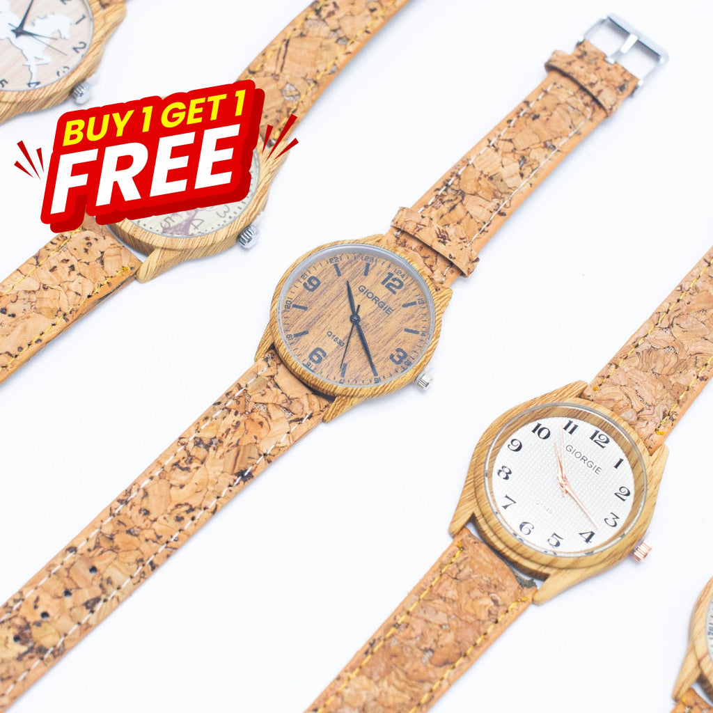 Buy 1 Free 1 Natural Cork Watch WA-392 *without box – MB Cork