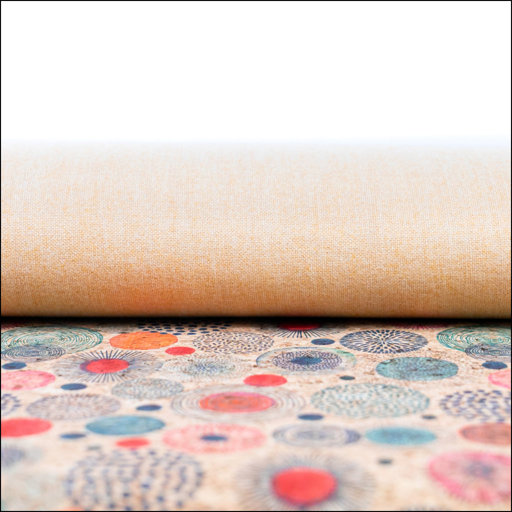 Colorful Circle Patterns on Cork Fabric COF-539 – MB Cork