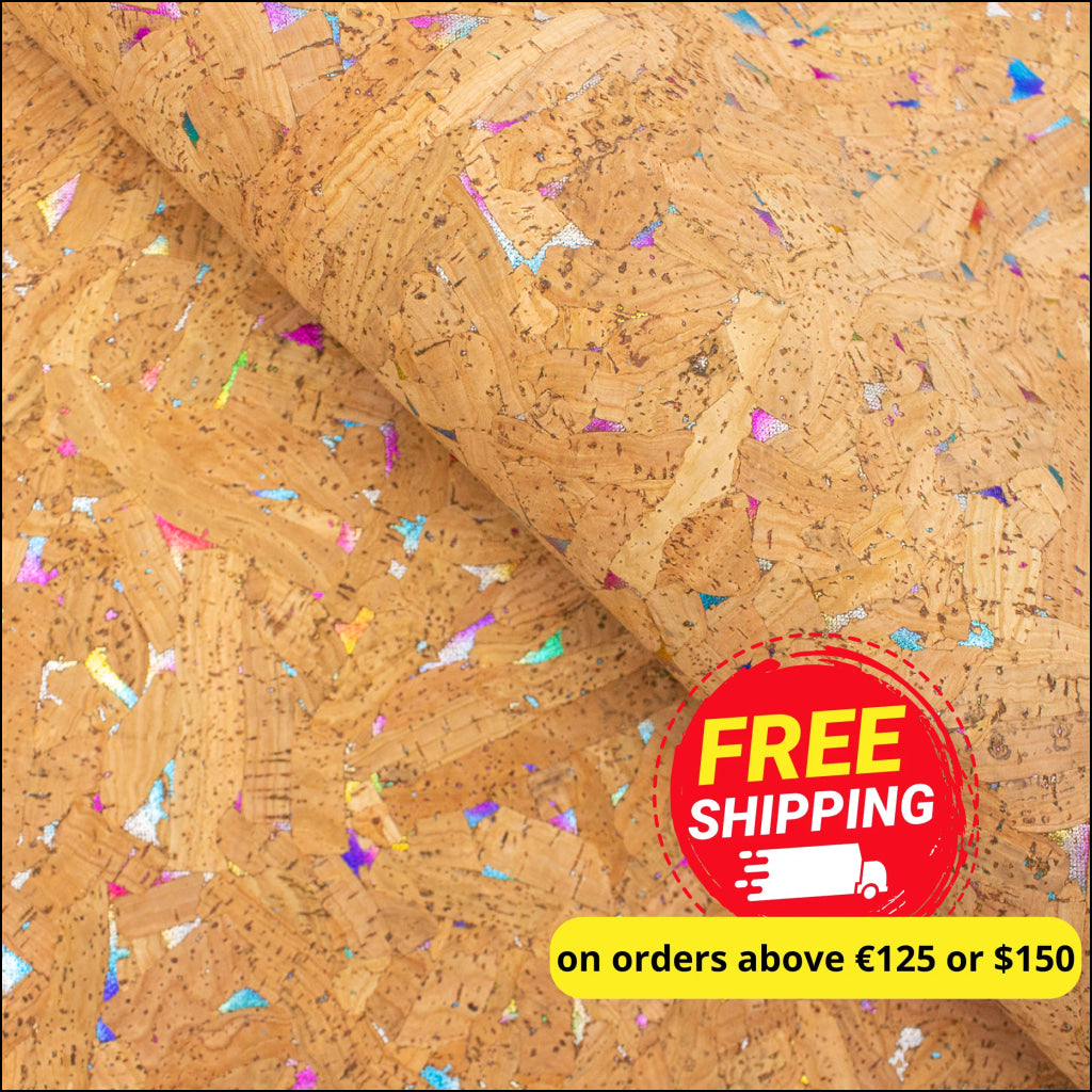 Colorful Textured Cork Fabric with Glitter Accents COF-575 – MB Cork