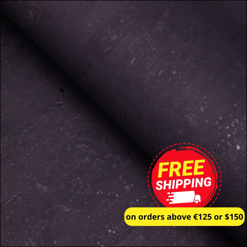 Premium Solid Black Cork Fabric 0.9mm Thick COF-117-D – MB Cork
