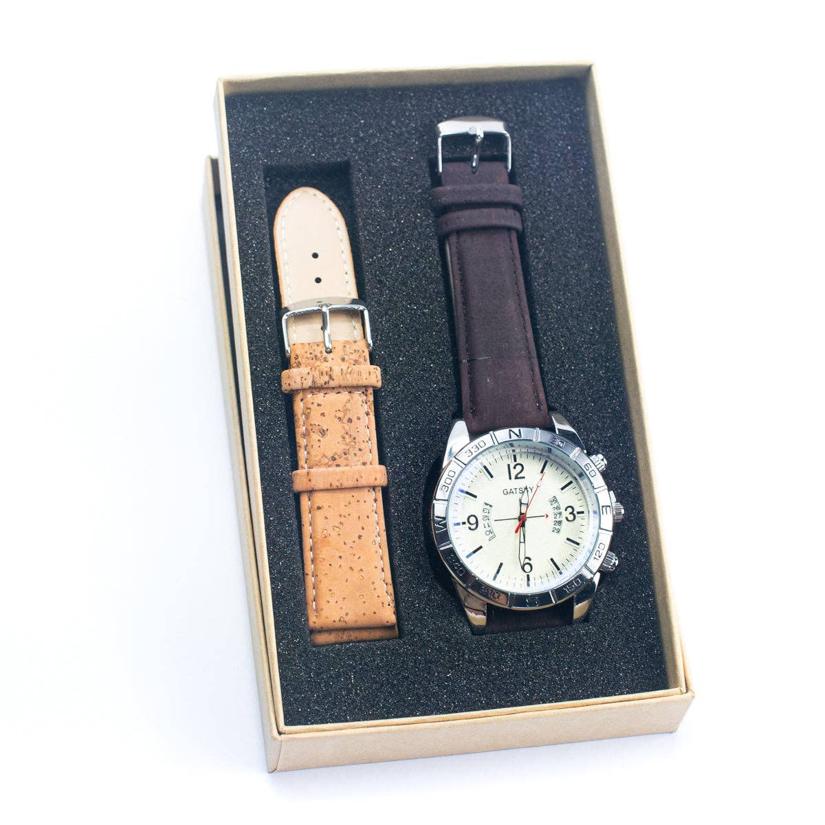 Natural Cork watch man fashion Watch WA-409-B-BOX（with box） – MB Cork