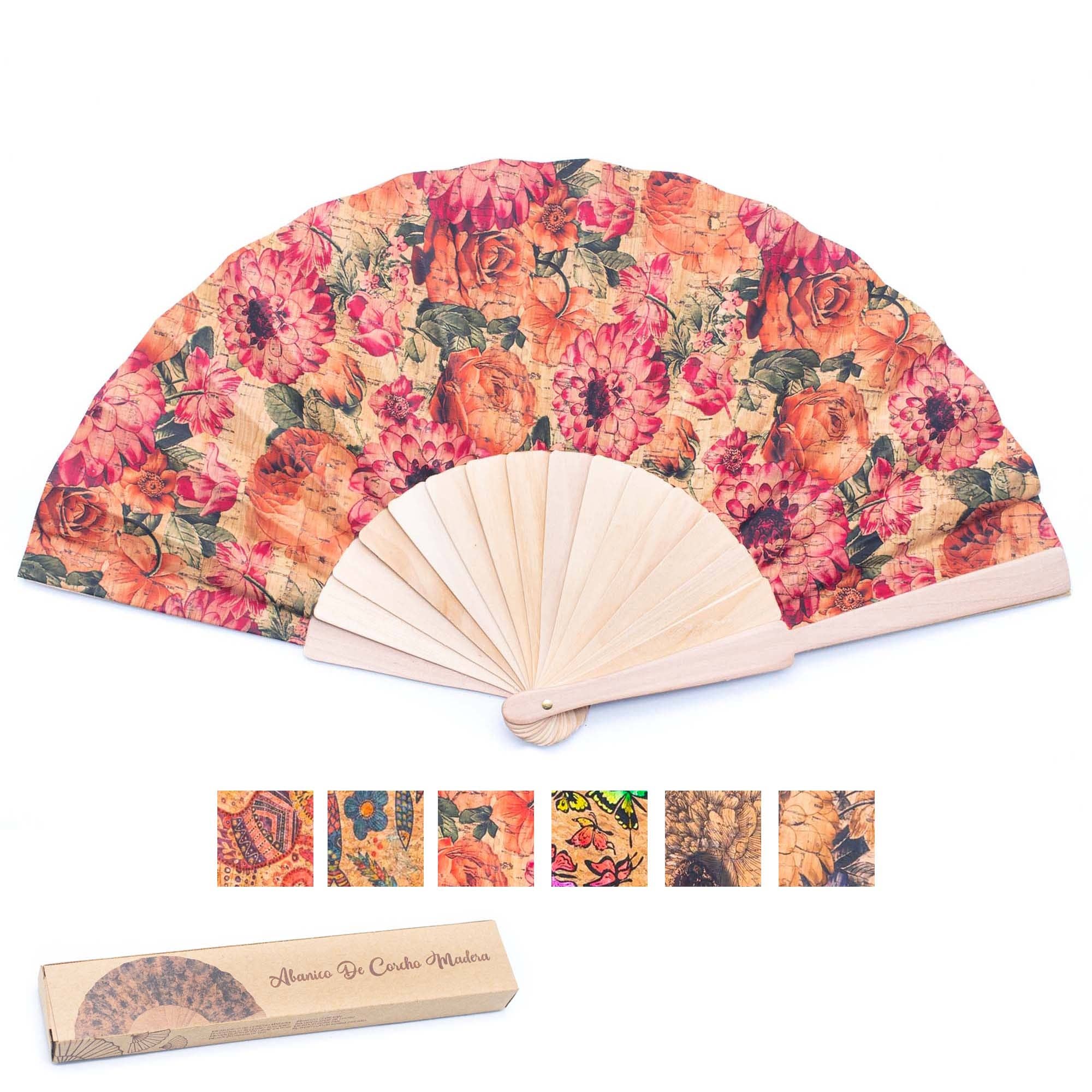 Cork Antique Wooden Folding Hand Fan with Box Accessories L-863 – MB Cork