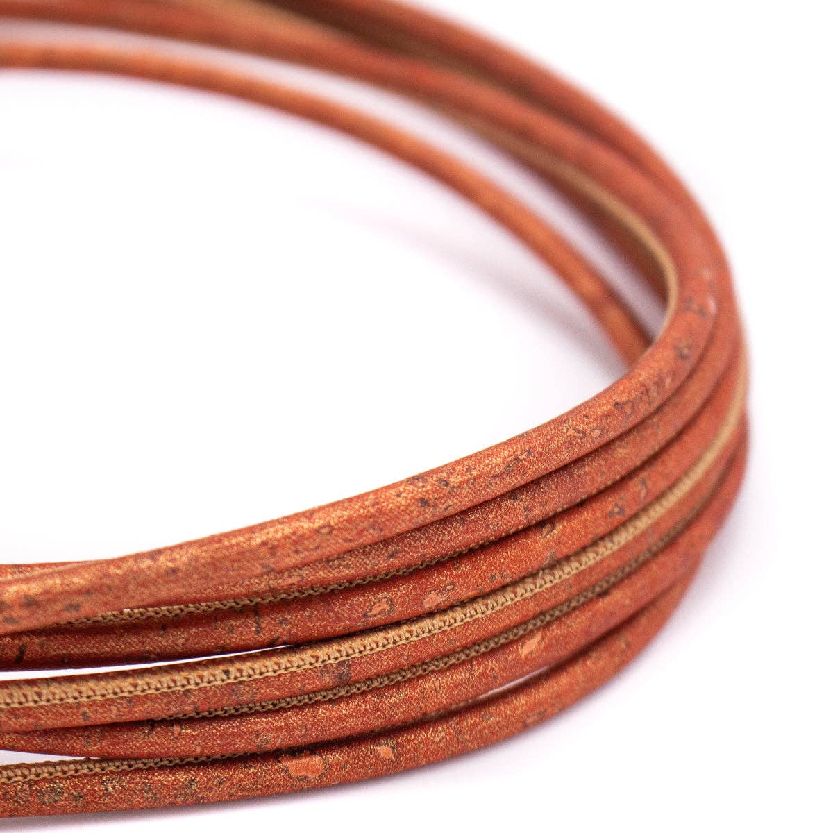 5mm Round Shiny orange cork cord COR-433 (10 meters) – MB Cork
