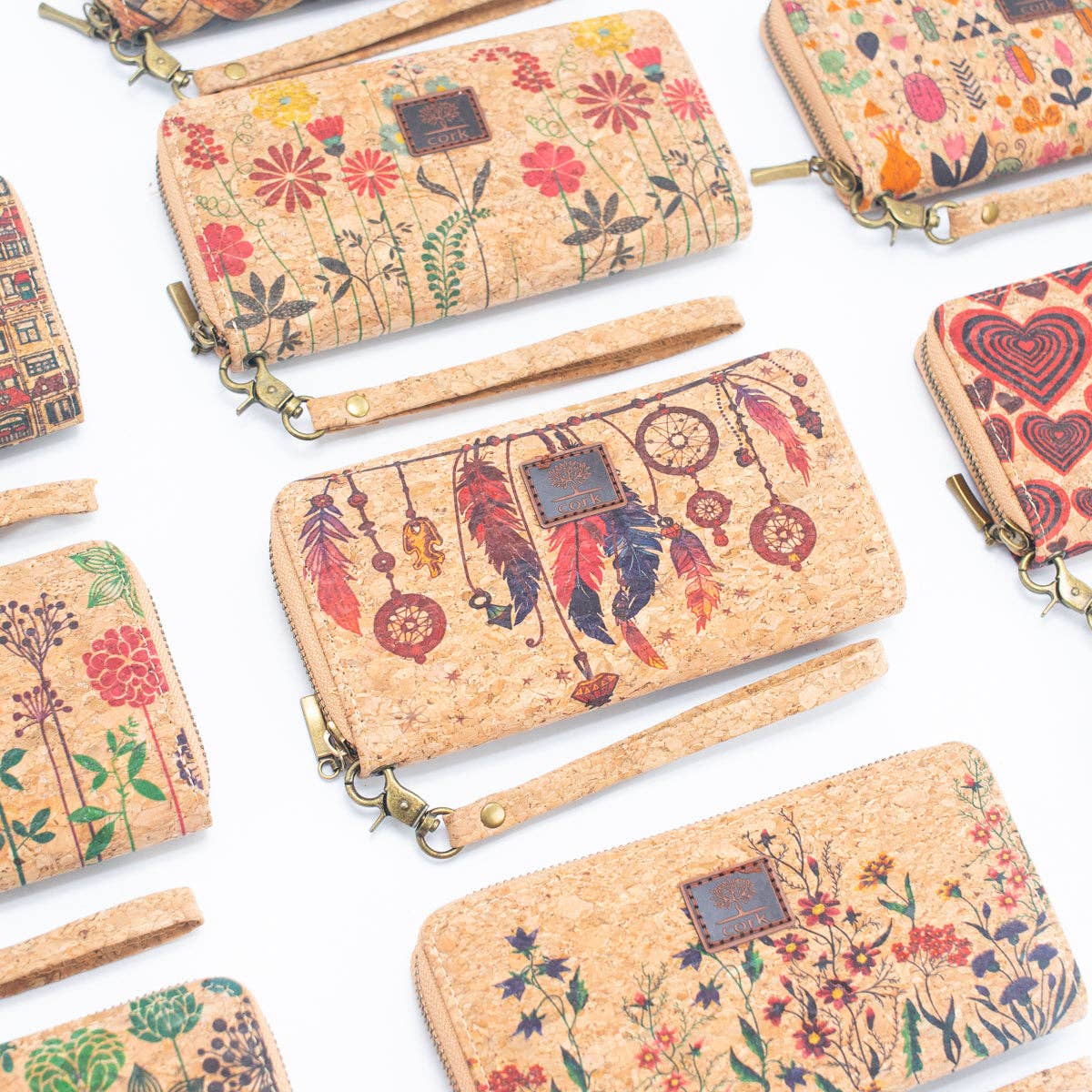Various patterns natural cork women zipper card wallet BAG-2235 – MB Cork