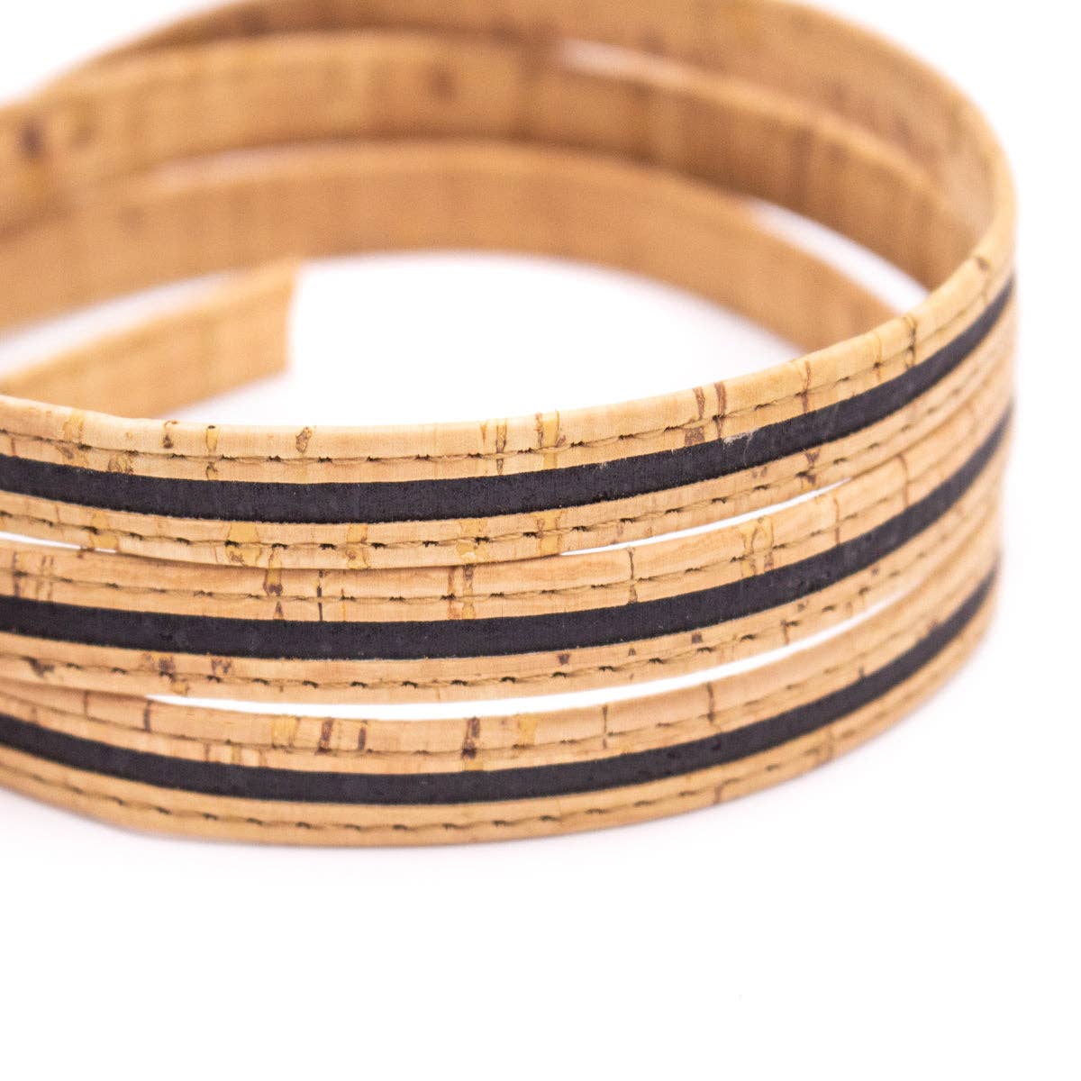 Natural Rustik & black 10mm flat cork cord COR-372(10meters) – MB Cork